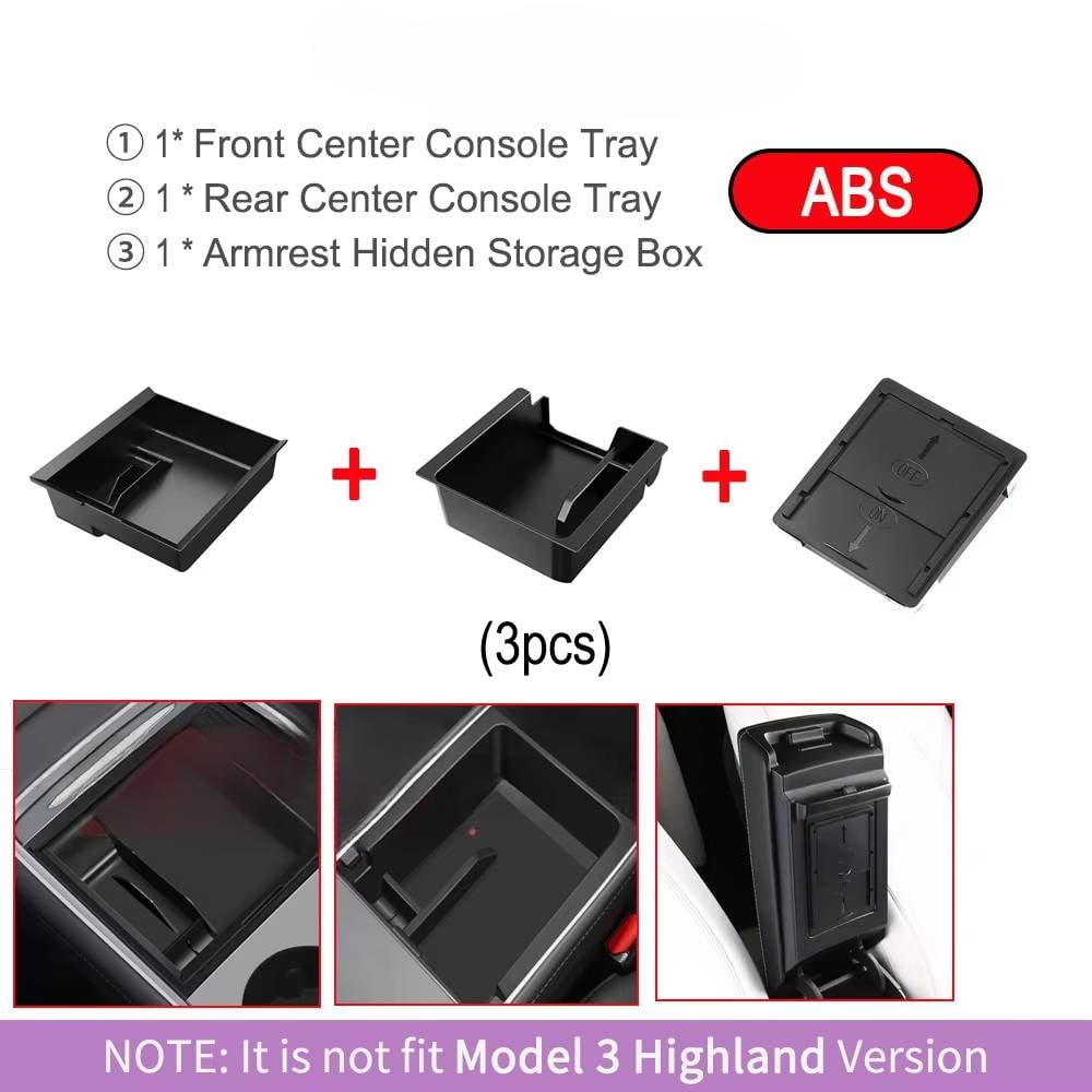 Center Console Trays for Tesla Model Y Organizer Accessories Under Seat ...