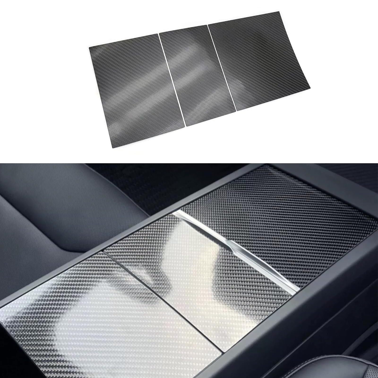 Center Console Wrap Kit Compatible with Tesla Model 3 Highland 3K Twill ...