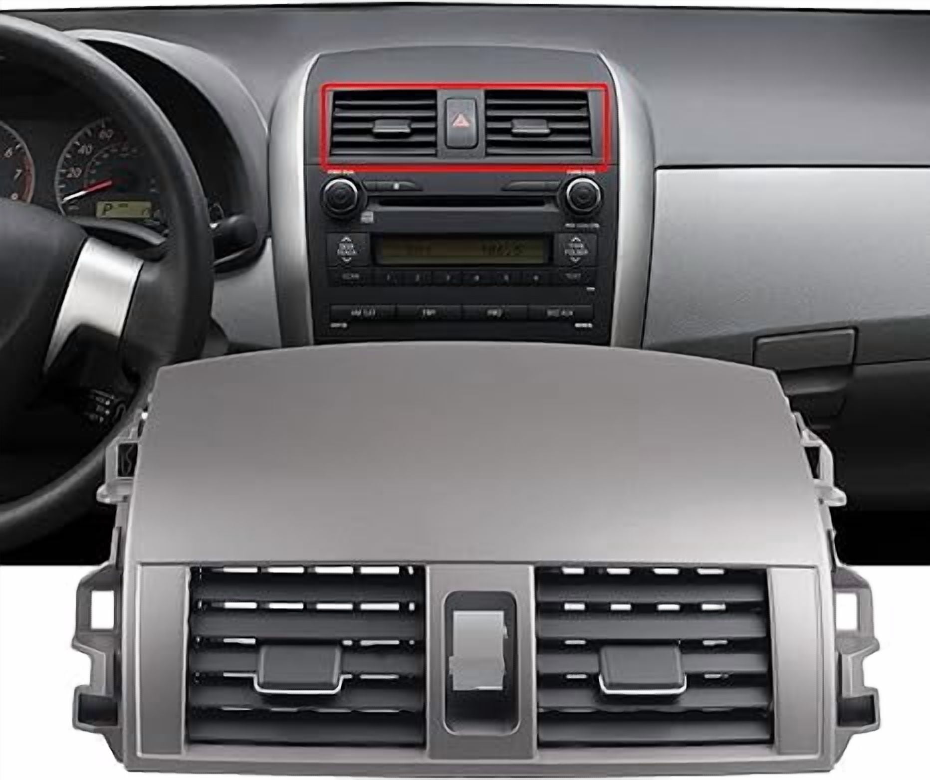 Center Dash A/C Outlet Air Vent Panel Compatible with 2008-2013 Toyota ...