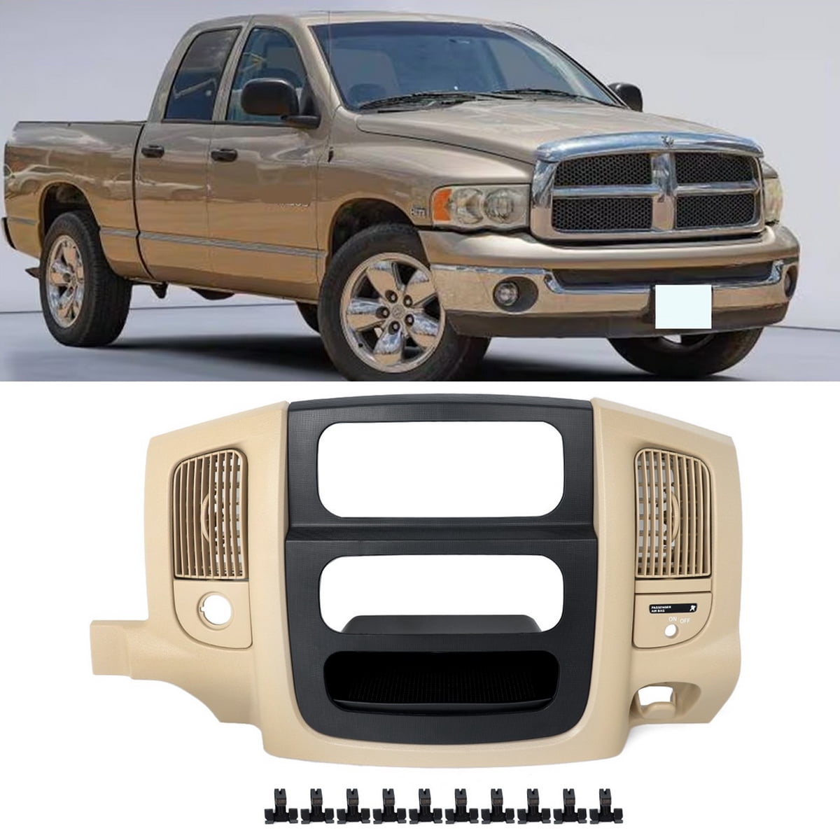 Center Dash Radio Climate Control Bezel Trim Panel For 2002-2005 Dodge ...