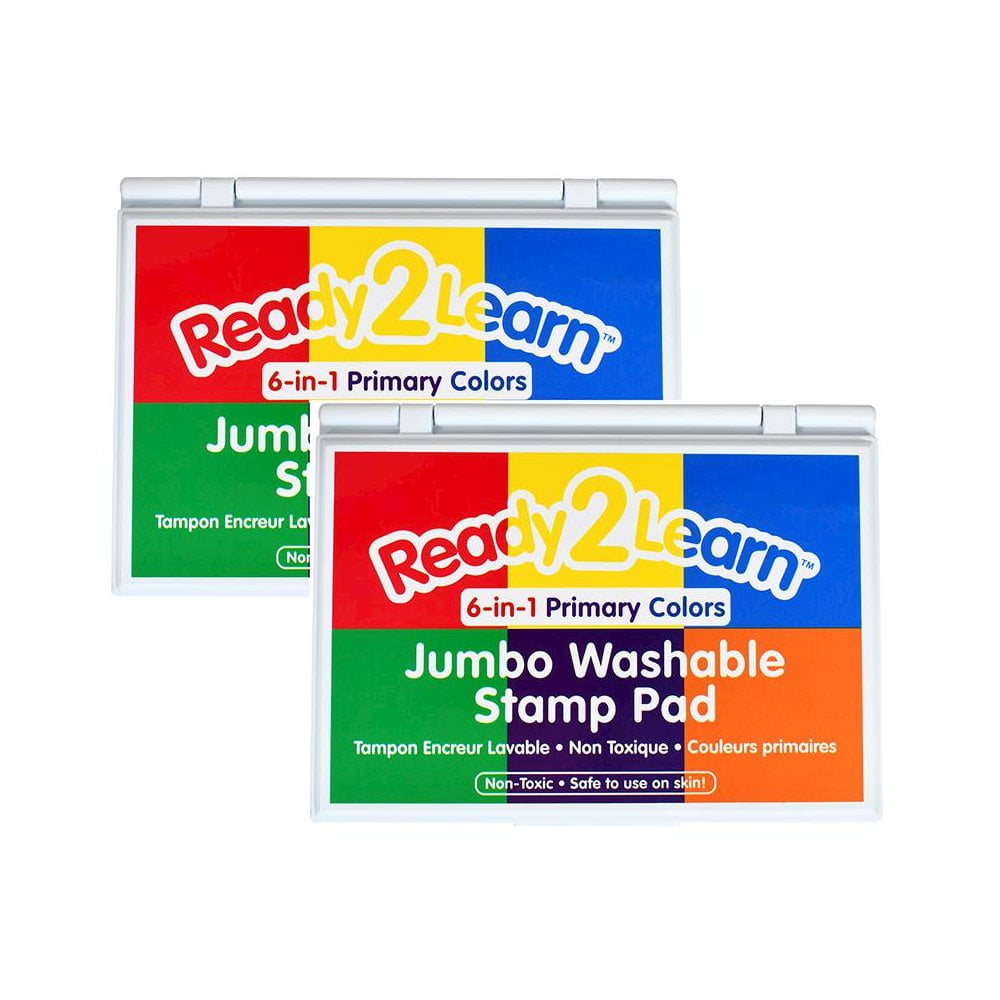 Center Enterprises Ready2Learn Jumbo Washable Stamp Pad 6-in-1 Primary ...