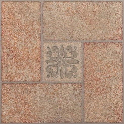 Center Medallion Clay Stone Vinyl Floor Tiles Self Stick Peek Flooring ...