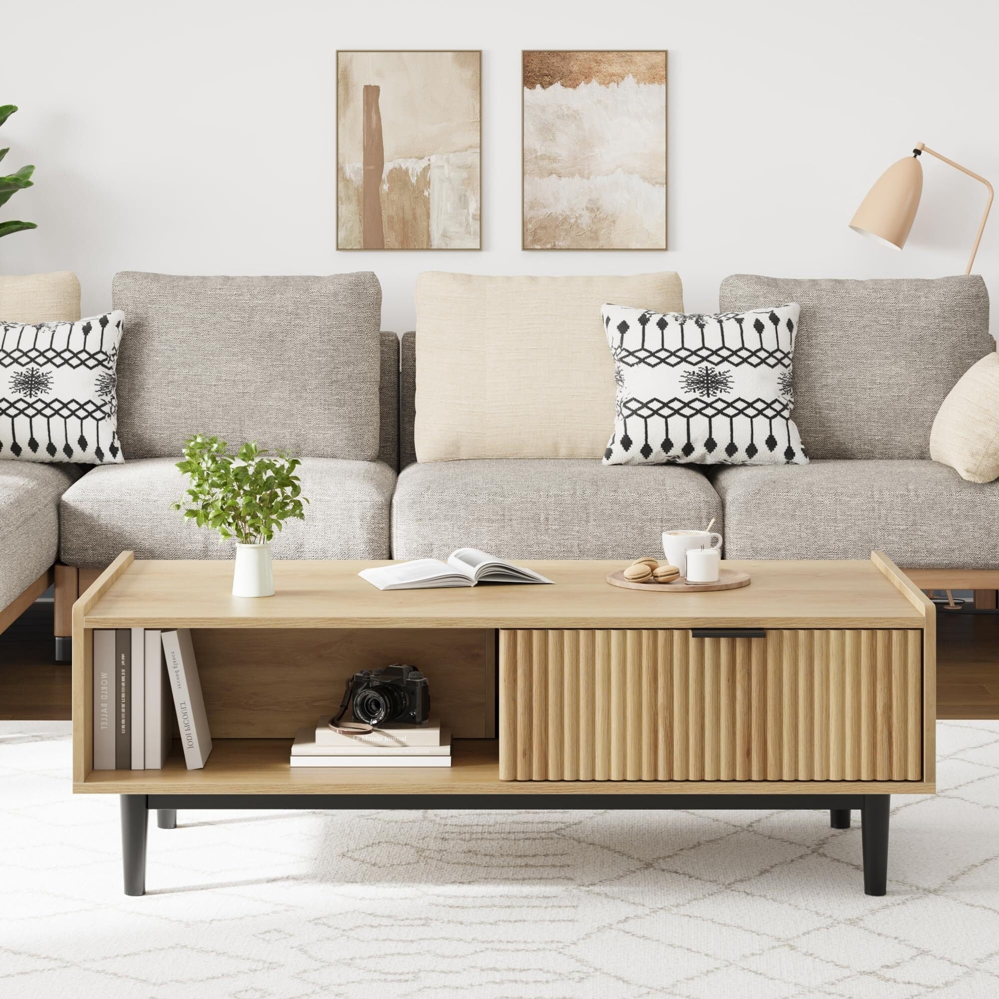 Center Table Fluted Coffee Table - Walmart.com