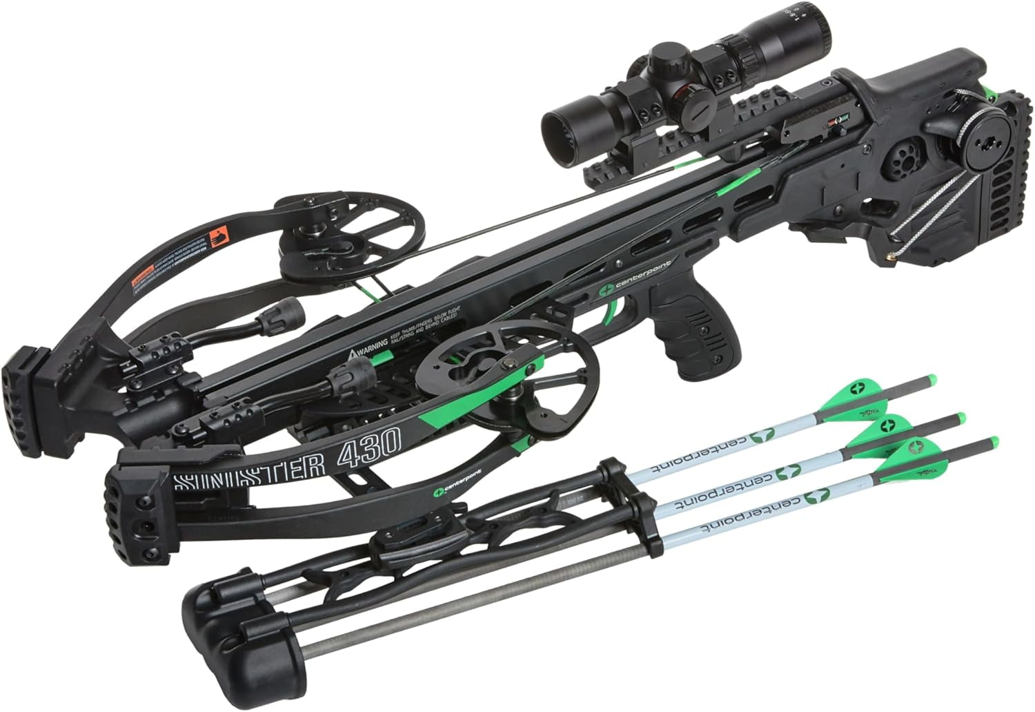 CenterPoint Sinister 430 FPS Compound Crossbow with illuminated Scope ...