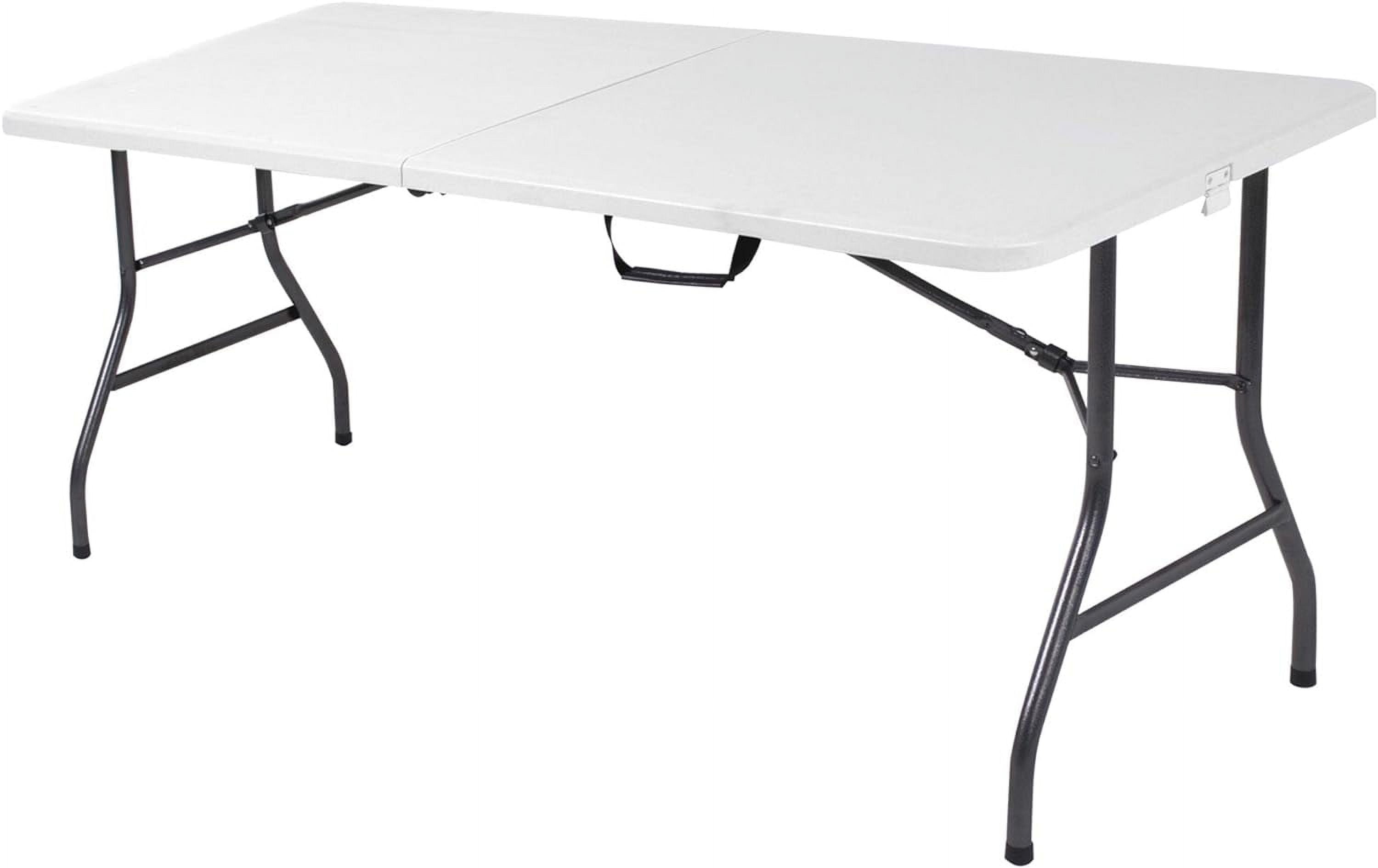 Centerfold Blow Mold Utility Table, Adjustable Height, White - Walmart.com