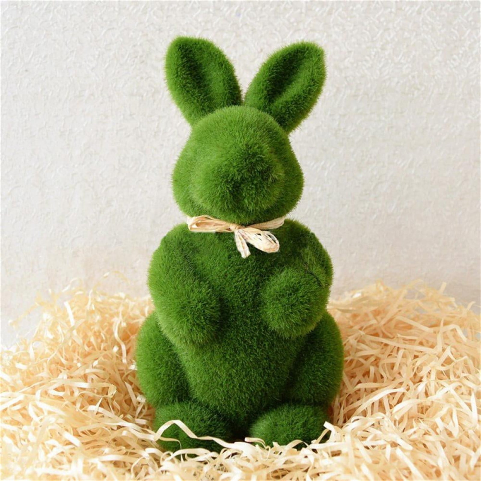 Centerpieces Indoor Easter Furry Flocked Bunny, Artificial Moss Rabbit ...