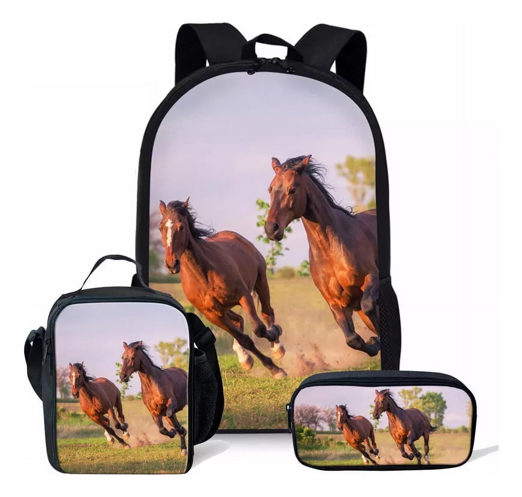 Set of 3 School Backpacks with Horse and Pony Print - Walmart.com