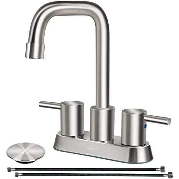 Centerset Bathroom Faucet 2 Handles 4 Inch Commercial Hand Sink Touch ...