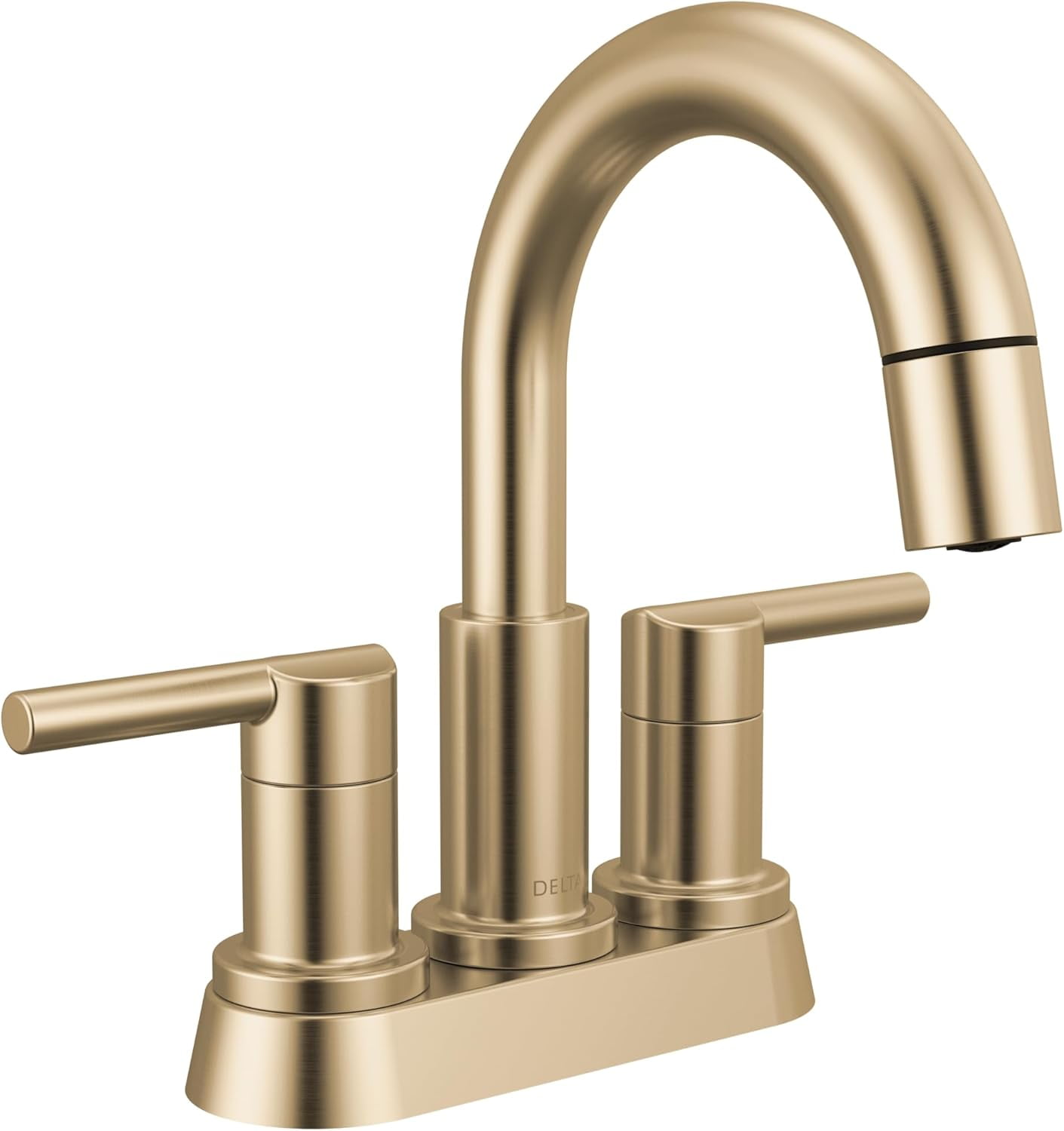 Centerset Brushed Gold Bathroom Faucet with Sprayer Inch Hole Bathroom ...