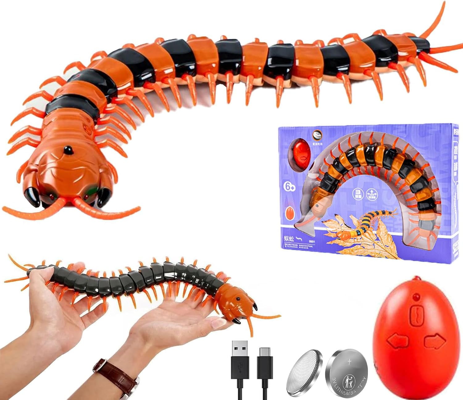 Centipede Cat Toy, Realistic Large Size Simulation Smart Sensing Remote ...
