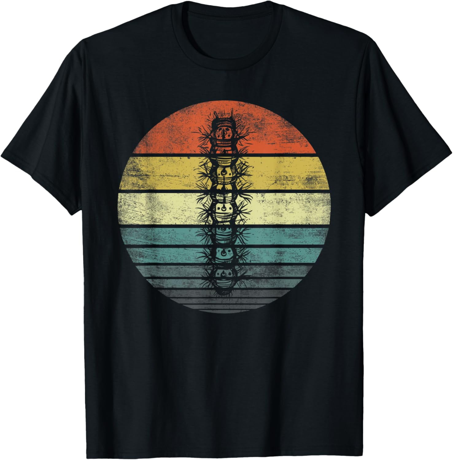 Centipede Entomologist Gifts Retro Sunset Insects Entomology T-Shirt ...