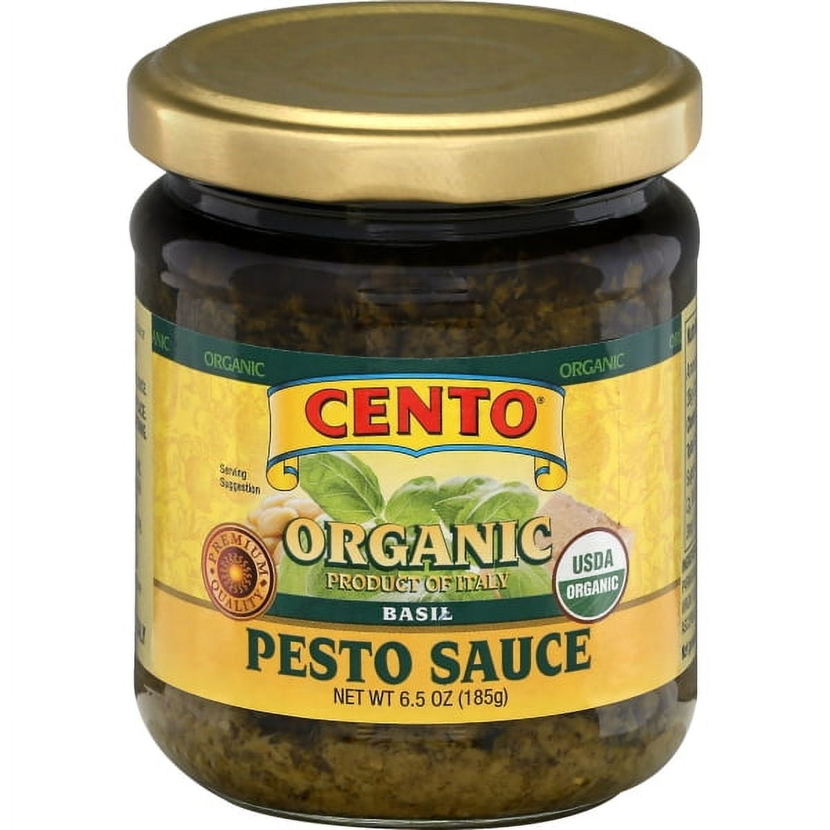 Cento Organic Basil Pesto Sauce with Olive Oil for Pasta - 6.5 oz. Jars ...
