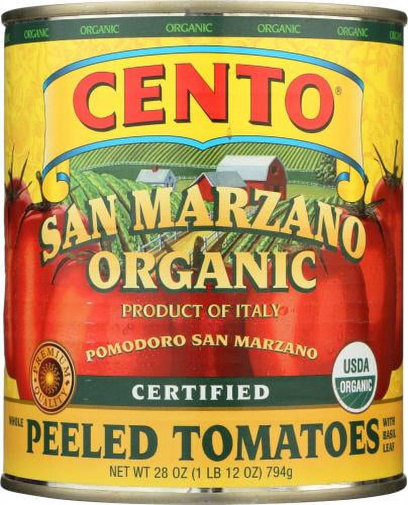 Cento San Marzano Organic Peeled Tomatoes, Italian Pureed, Basil, 28 oz ...