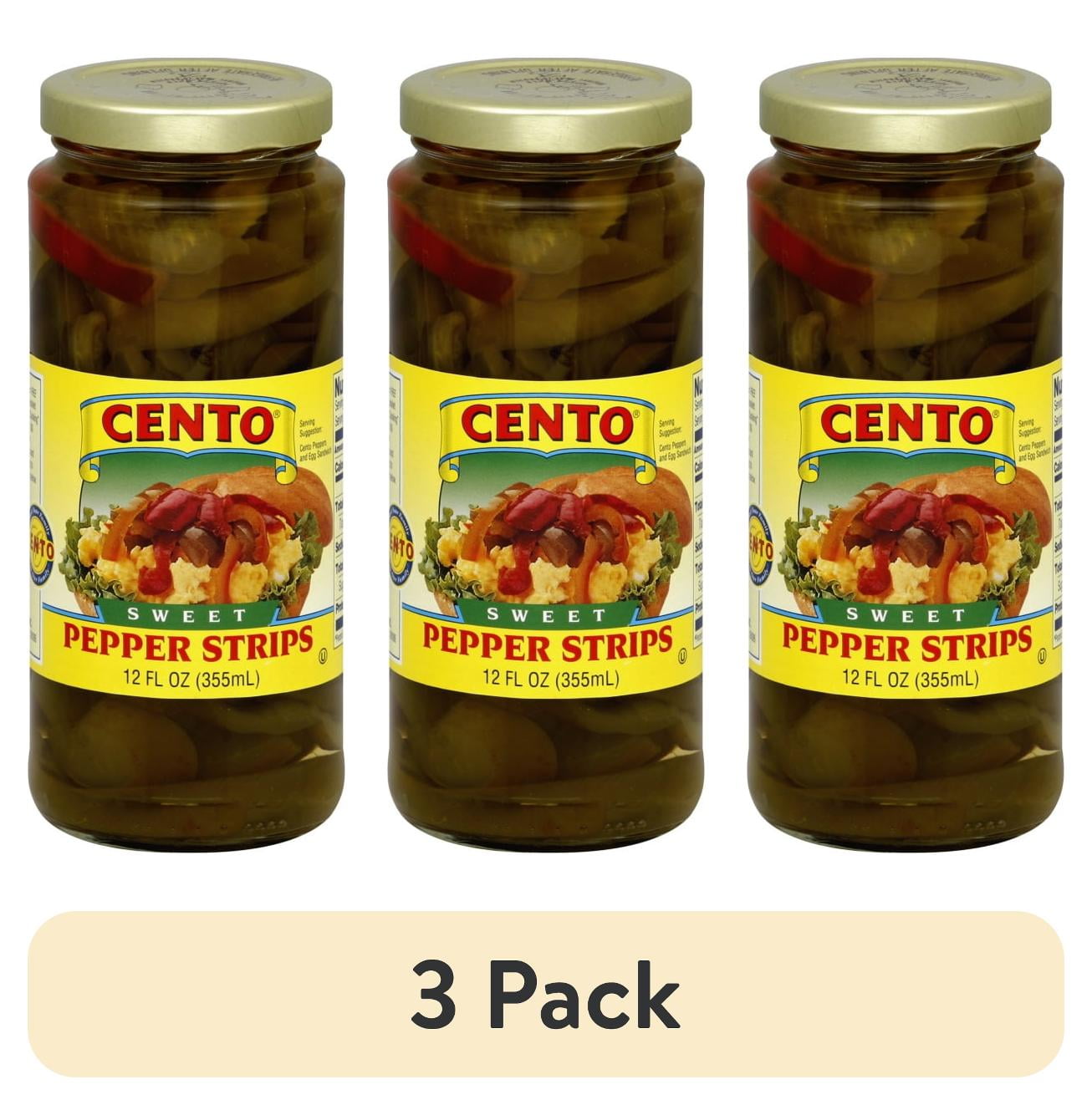 (3 pack) Cento Sweet Pepper Strips, Jarred Vegetables, 12 oz - Walmart.com
