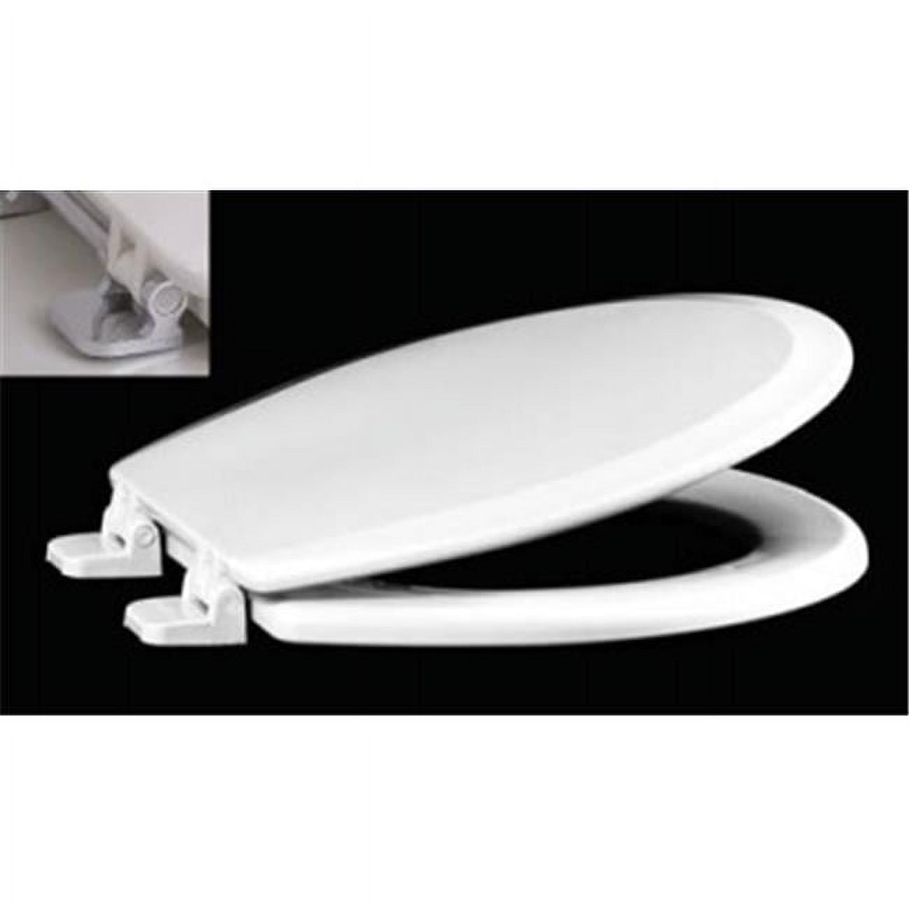 Centoco 700CH-001 Round Molded Wood Toilet Seat with Chrome Hinges ...