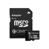 Centon MP Essential - Flash memory card (SD adapter included) - 16 GB - Class 4 - microSDHC ...