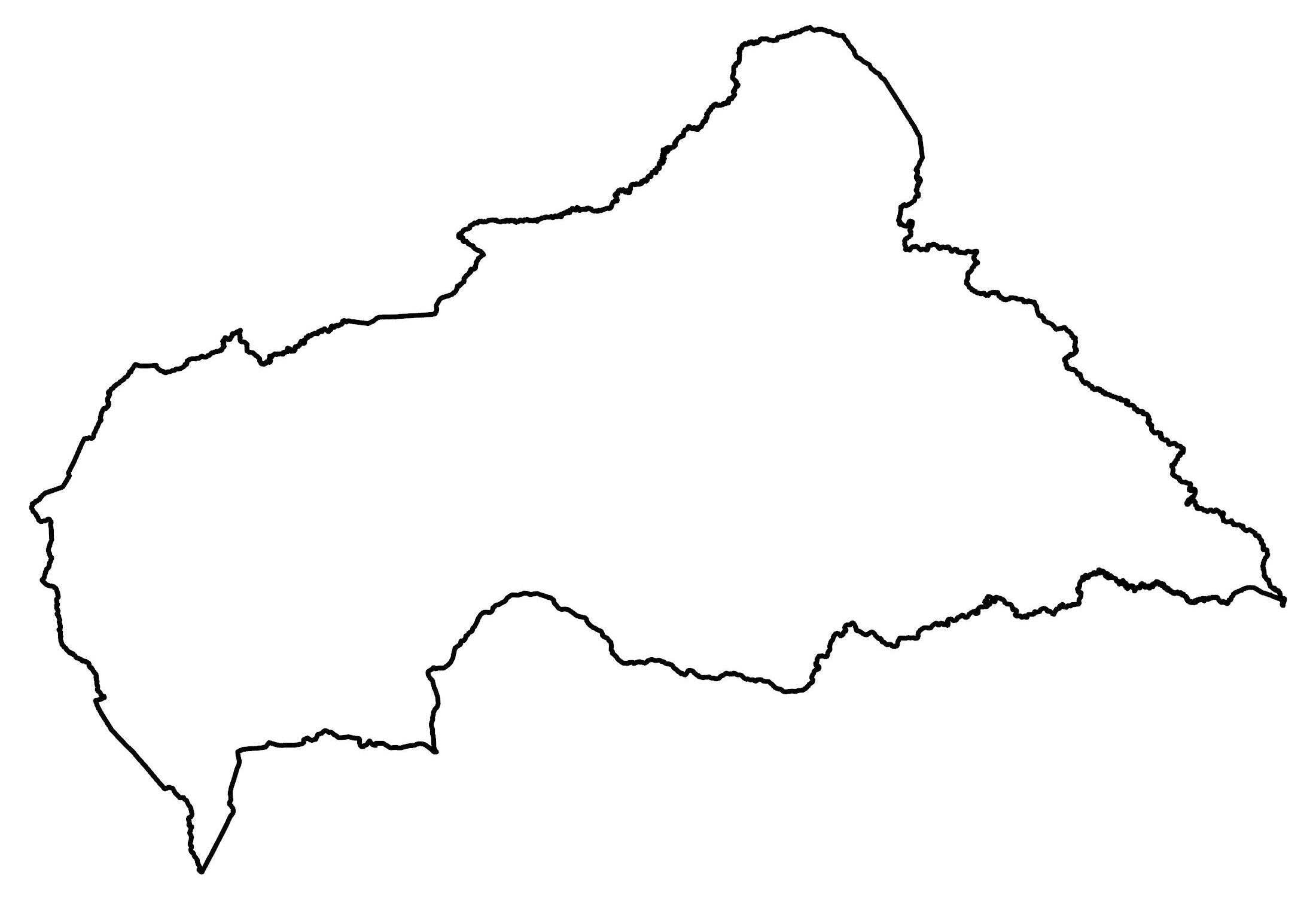 Central African Republic Blank Map POSTER PICTURE PHOTO PRINT BANNER ...