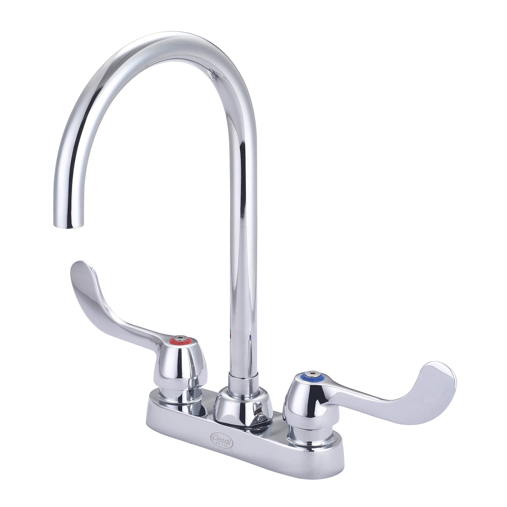 Central Brass 2 or 3-Hole 4" Installation Two Handle Cast Brass Bar ...