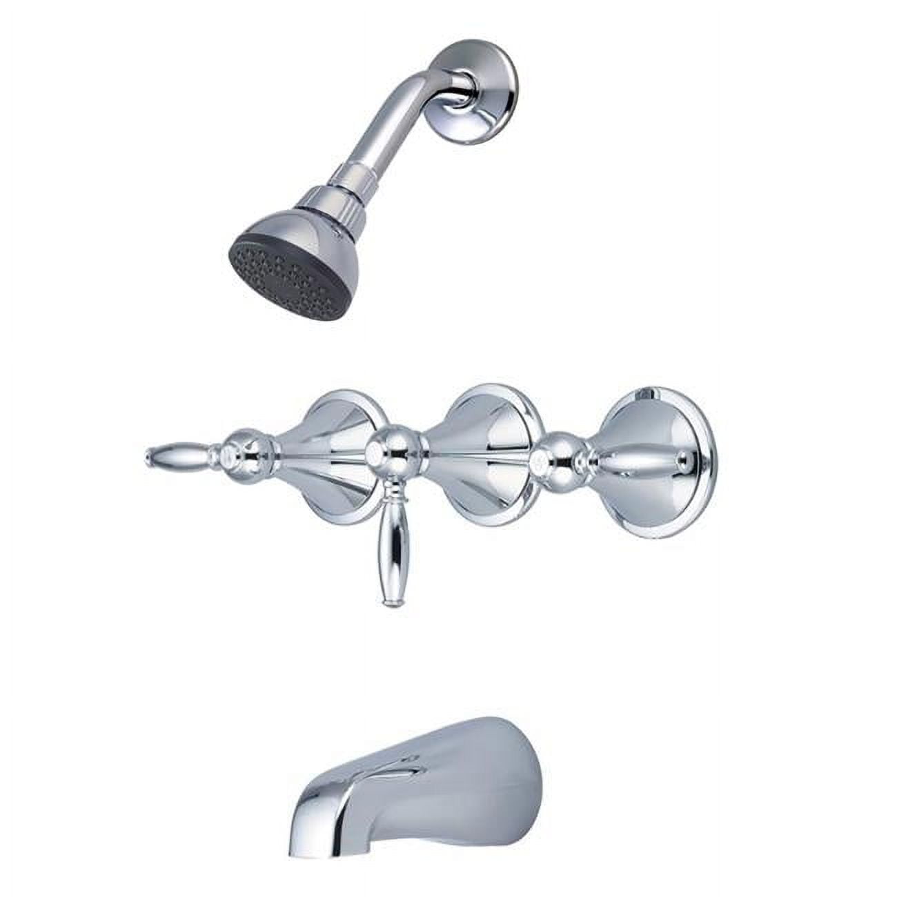 Central Brass TC-3-L3 Three Handle Tub & Shower Trim Kit, Chrome ...