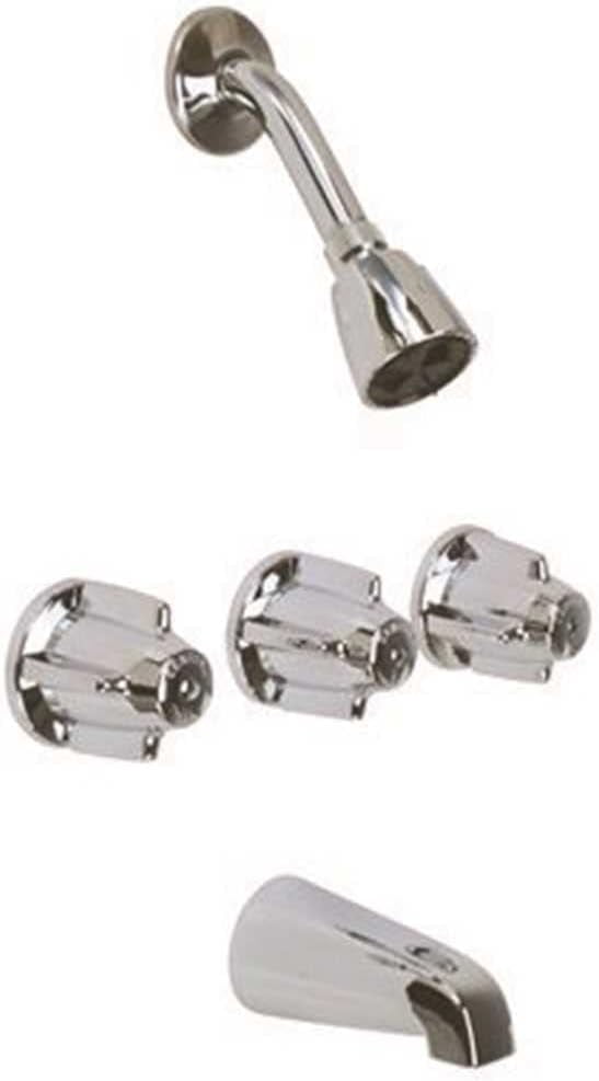 Central Brass Three Handle Tub & Shower Set Chrome 0868-Z - Walmart.com