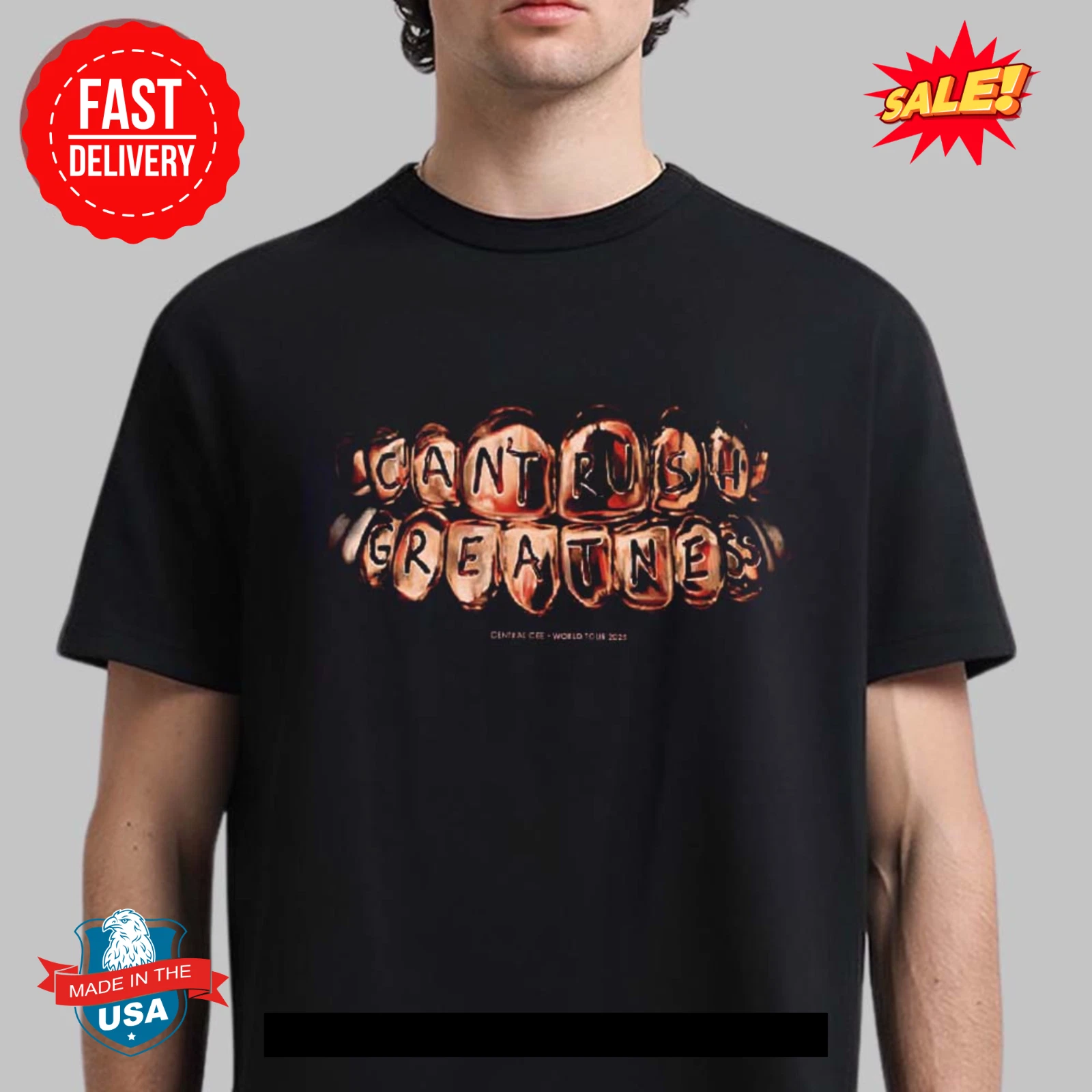 Central Cee Canâ€™t Rush Greatness 2025 World Tour Merch Grillz Art T ...