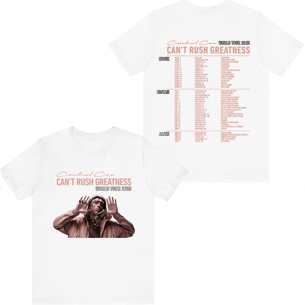 Central Cee Merch Can't Rush Greatness World Tour 2025 Print T-shirts ...