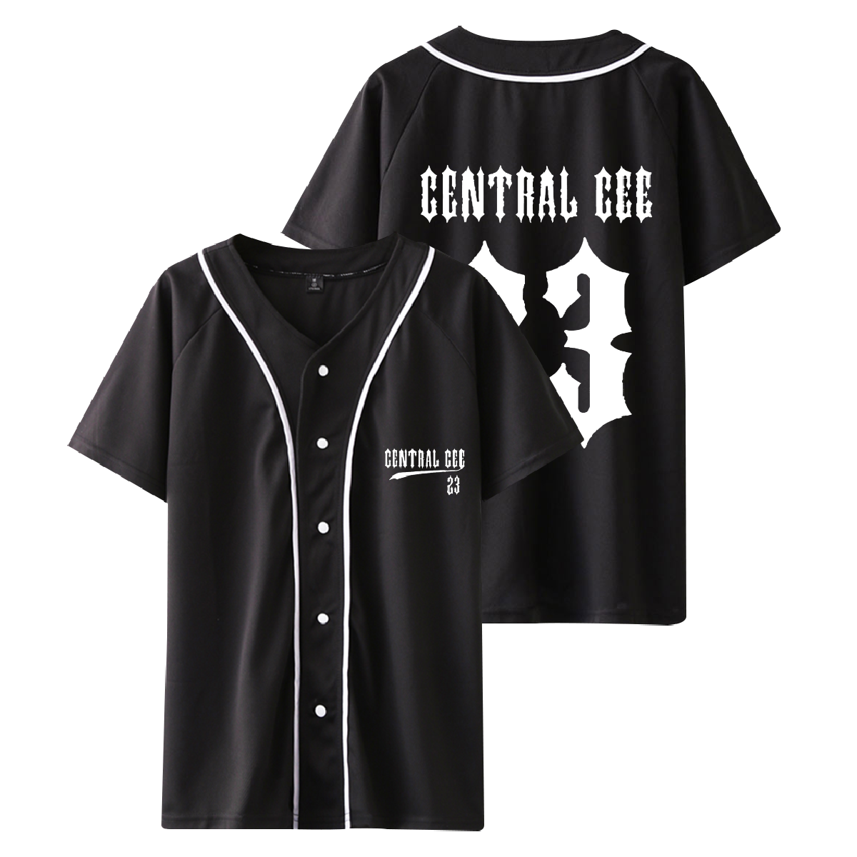Central Cee Merch Short Baseball Shirts 2024 Tour Merch 23 Short Sleeve ...