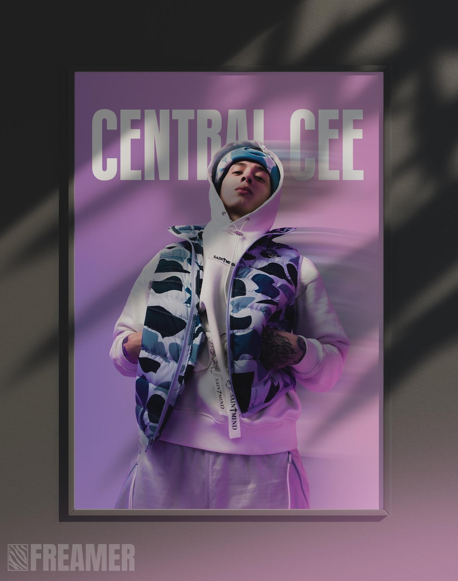 Central Cee Portrait Poster, UK Rap Street Style Music Wall Art, Size ...