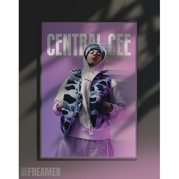 Central Cee Portrait Poster, UK Rap Street Style Music Wall Art, Size ...