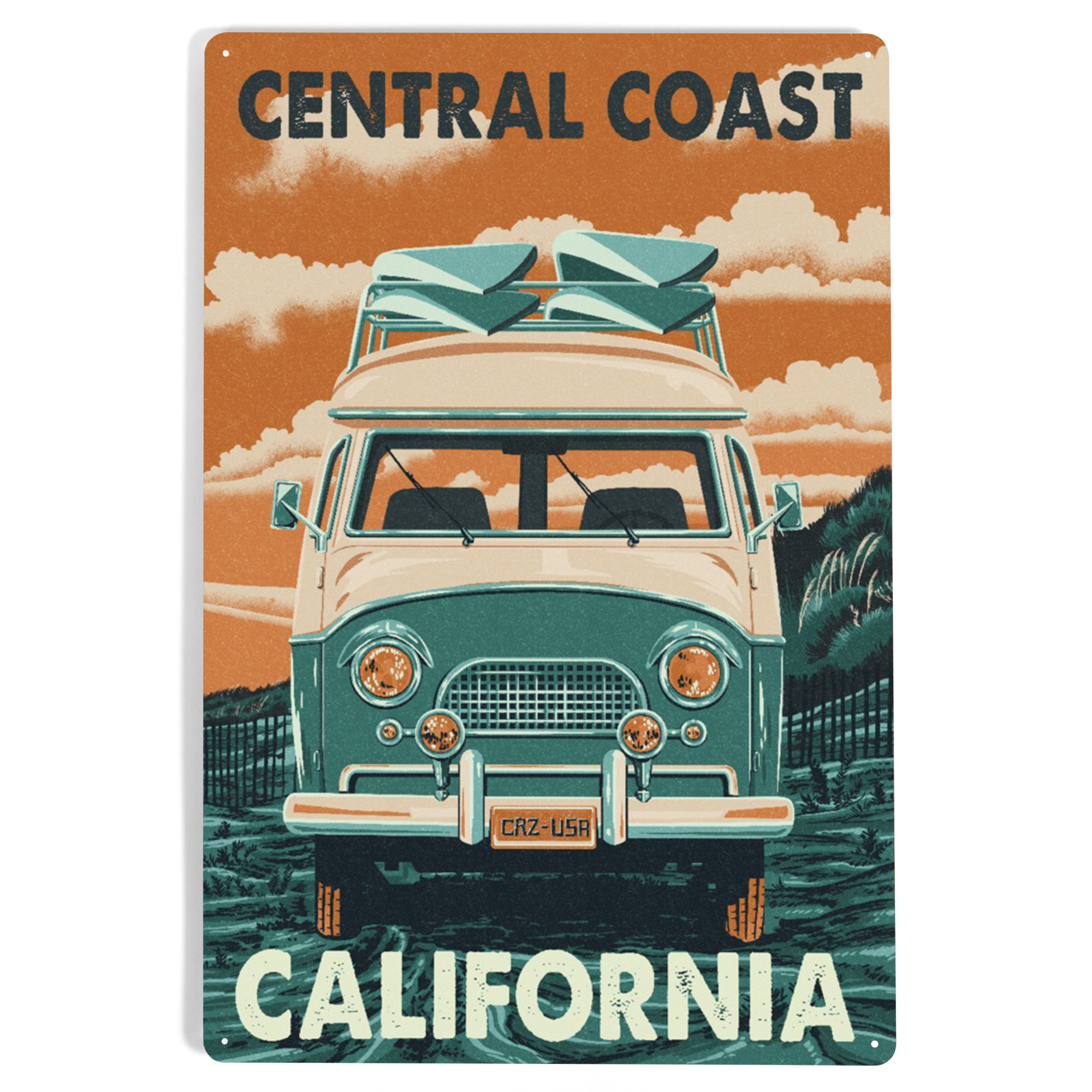Central Coast, California, LP Camper Van (12x18 Aluminum Art, Indoor ...