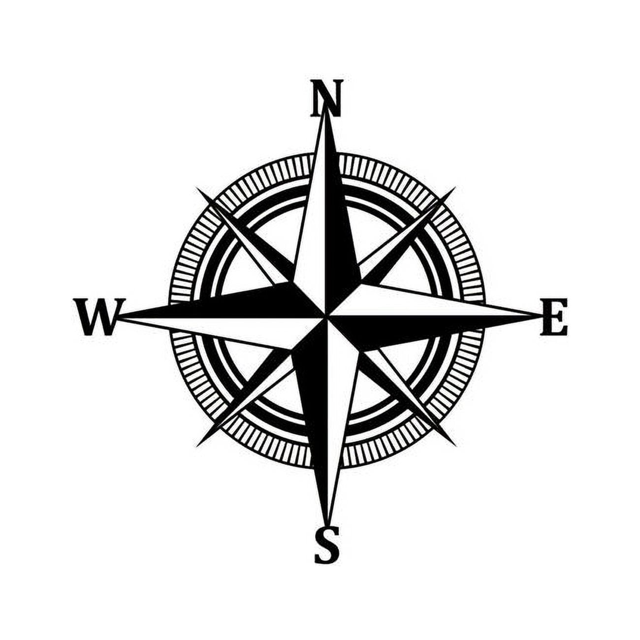 Central Coast Designs NAUTICALCOMPASS-24BLK 24 x 24 in. Classic ...