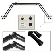 Tulip 1" Double Curtain Rod 160-240 inch - Black - Walmart.com