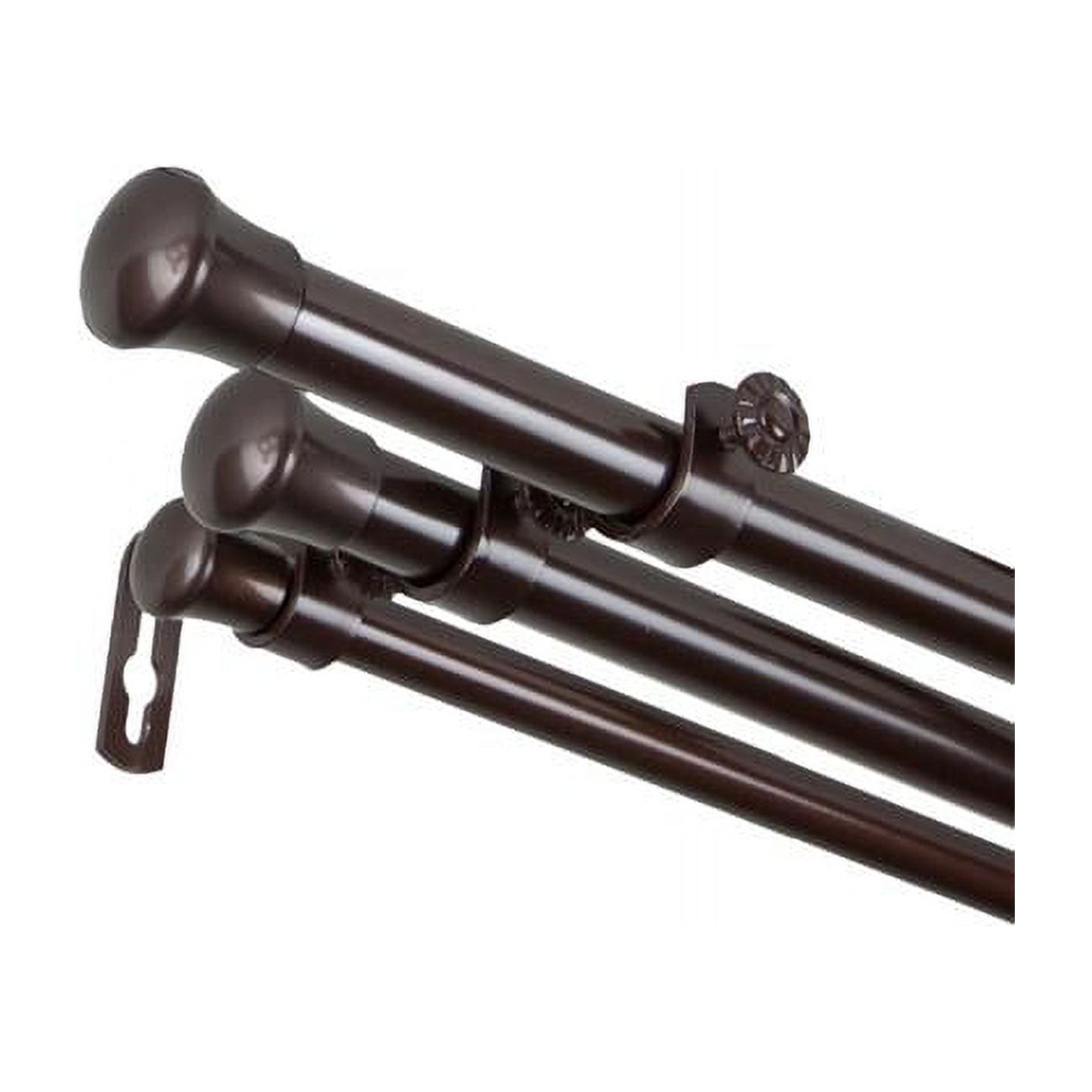 Central Design 0.8125 in. Triple Curtain Rod with 66 to 120 in ...