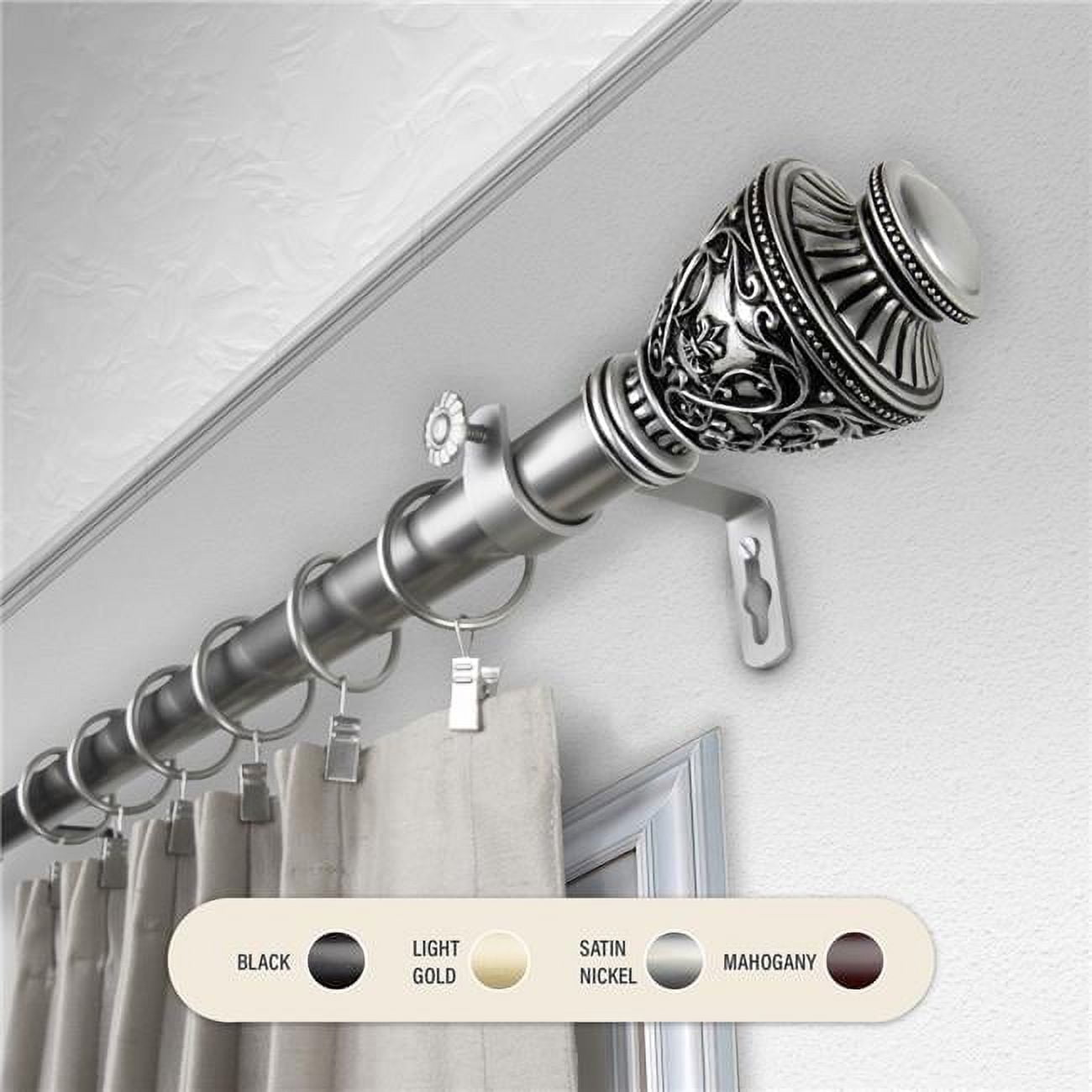Central Design 100-09-285 1 in. Ron Curtain Rod with 28 to 48 in ...