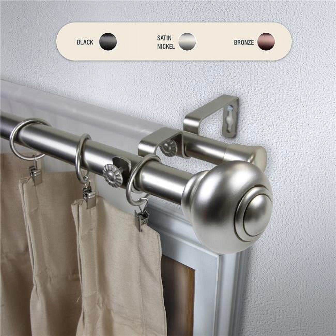 Central Design 100-34-995-D 1 in. Dani Double Curtain Rod with 120 to ...