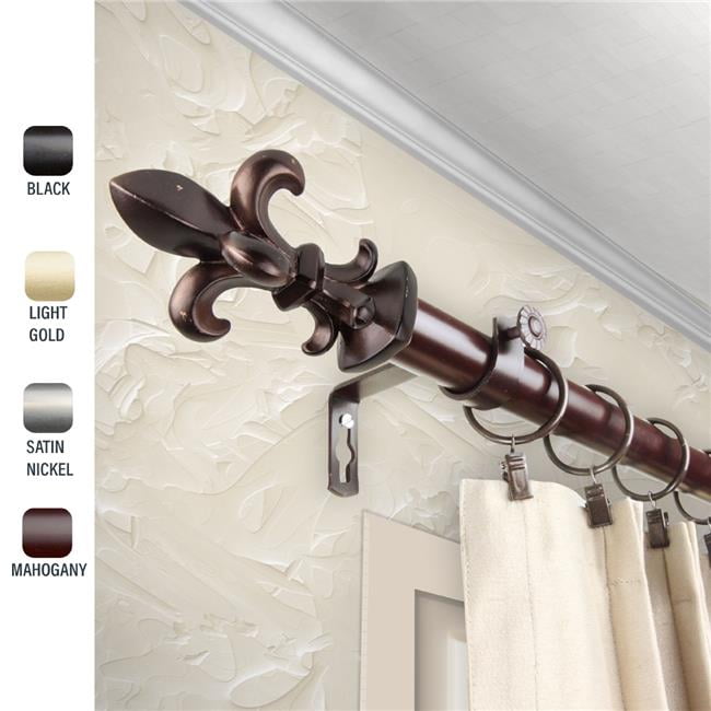 Central Design 100-45-999 1 in. Silas Curtain Rod with 120 to 170 in ...