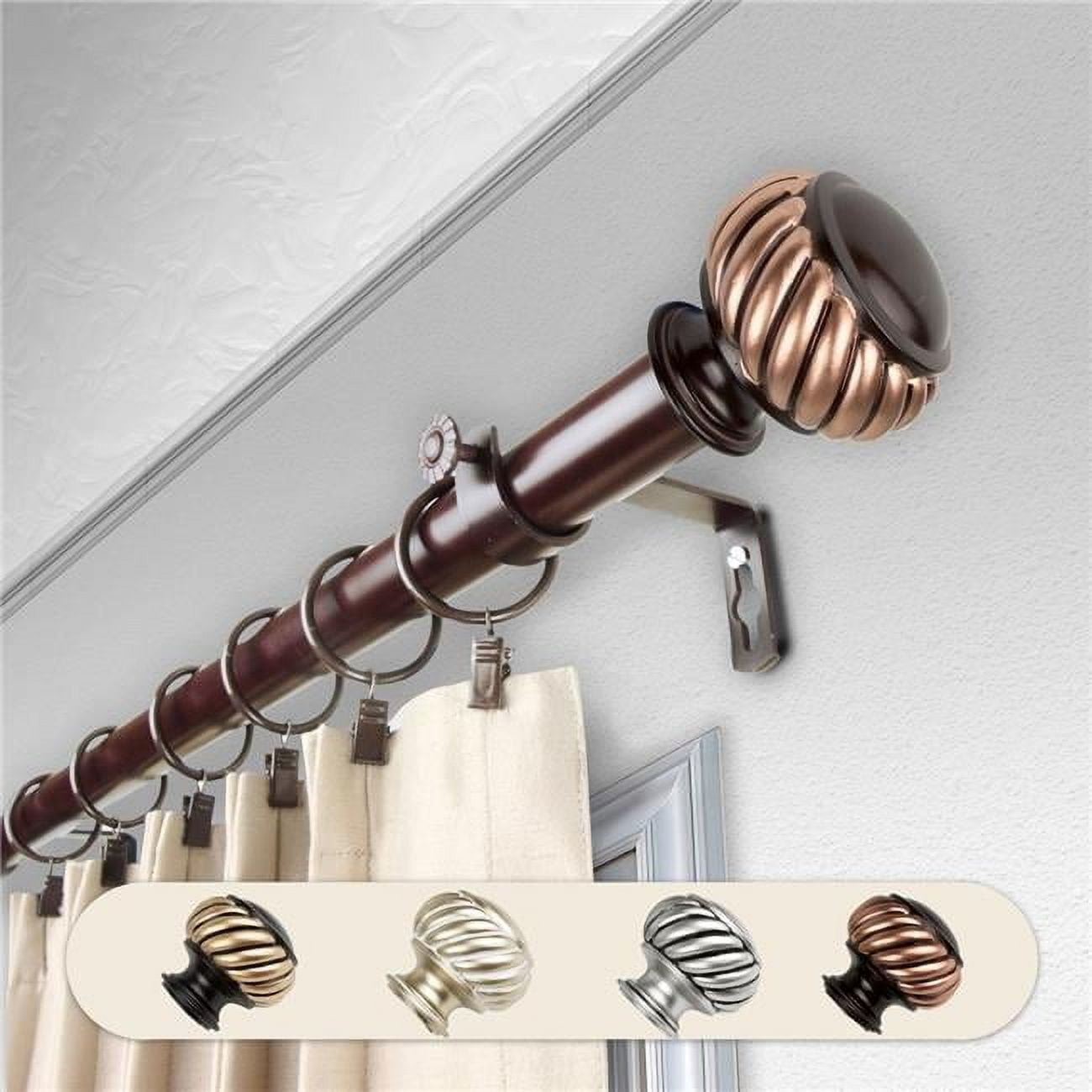 Central Design 100-46-669 1 in. Dia. Swivel Curtain Rod, Bronze - 66 ...