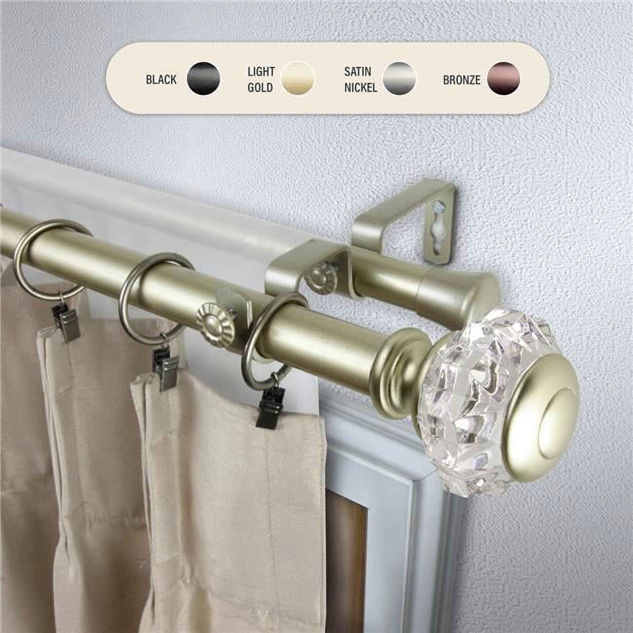 Central Design 100-59-283-D 1 in. Lyla Double Curtain Rod with 28 to 48 ...