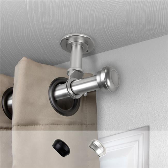 Central Design 100-68-995CL 1 in. Dia. Blair Ceiling Curtain Rod, Satin ...