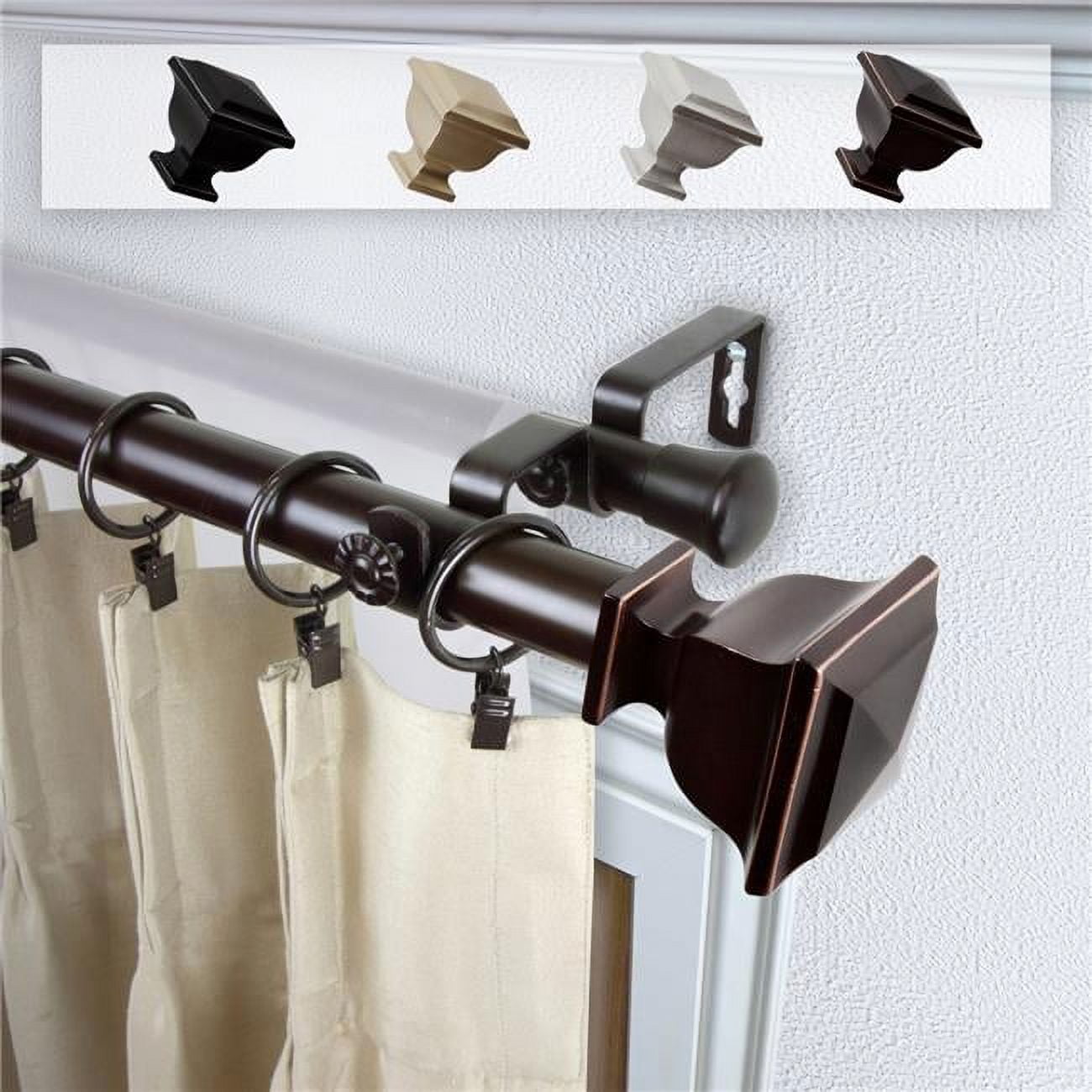 Central Design 100-71-999-D 1 in. Dia. Isha Curtain Rod, Bronze - 120 ...