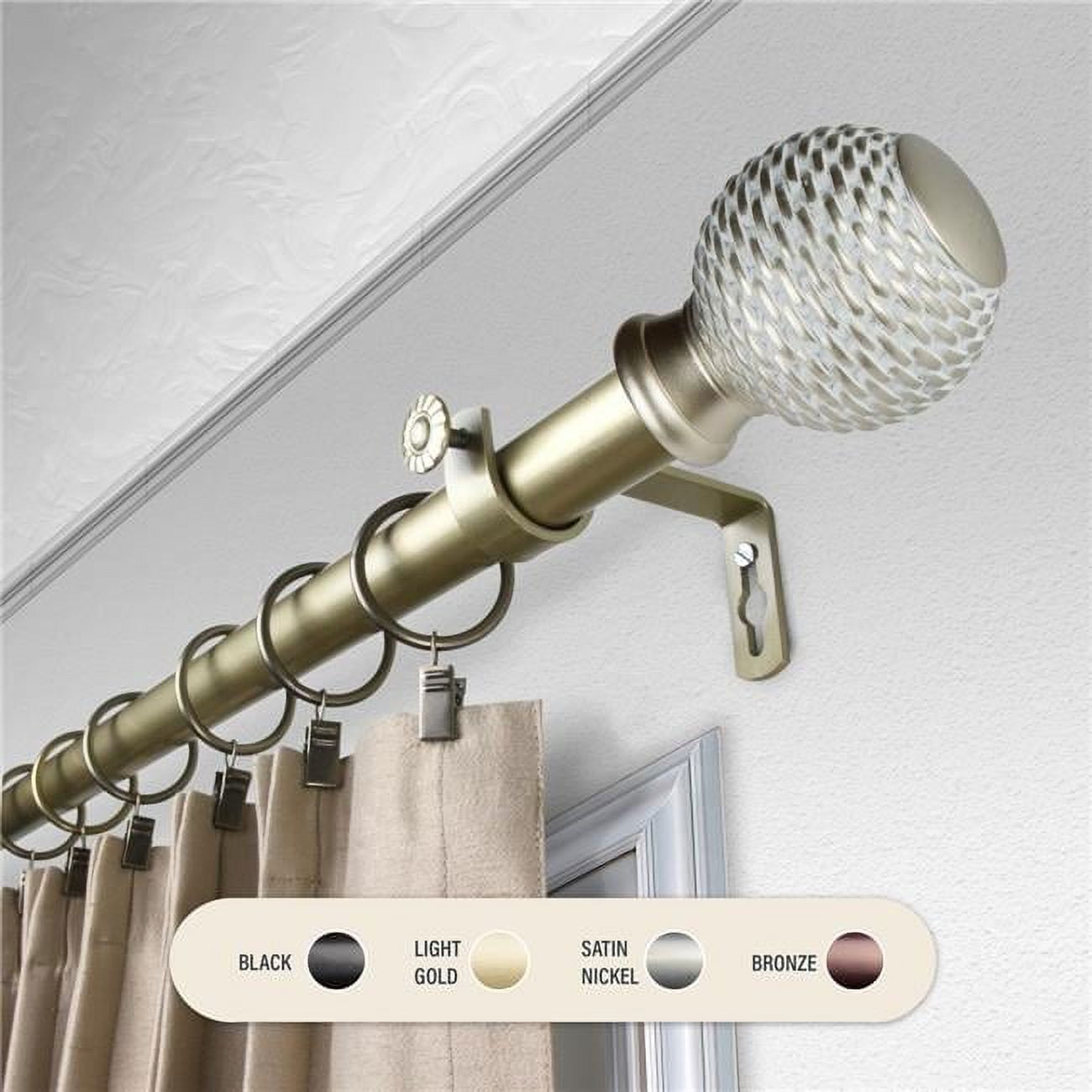 Central Design 100-76-483 1 in. Wicker Curtain Rod with 48 to 84 in ...