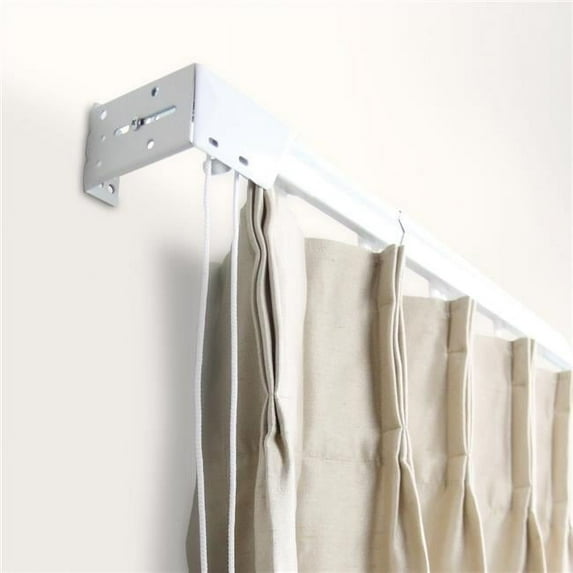Central Design Heavy Duty White Traverse Rod for Curtain Drapery, 48 to ...