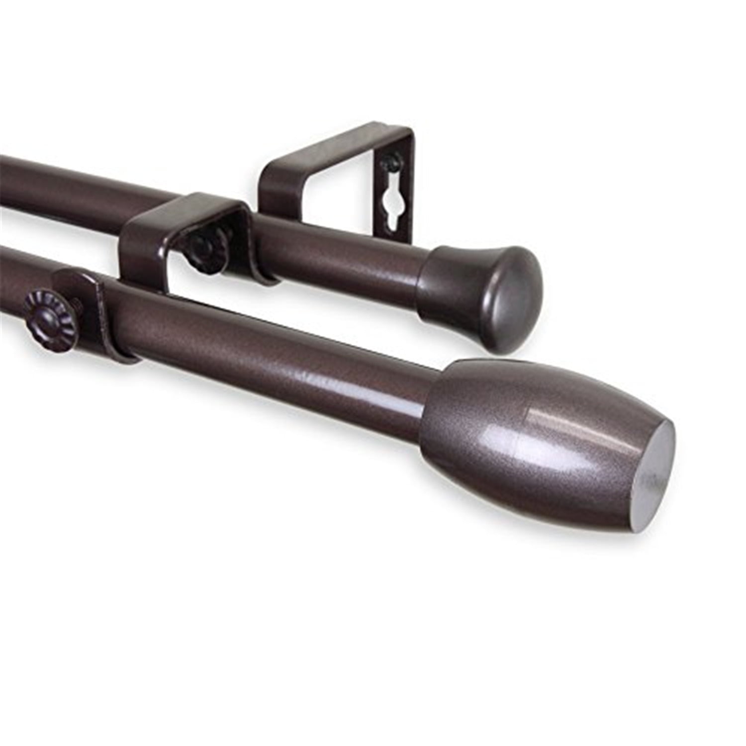 Central Design 4729-287 0.812 in. Dia. Julie Double Curtain Rod, Cocoa - 28-48 in. - Walmart.com