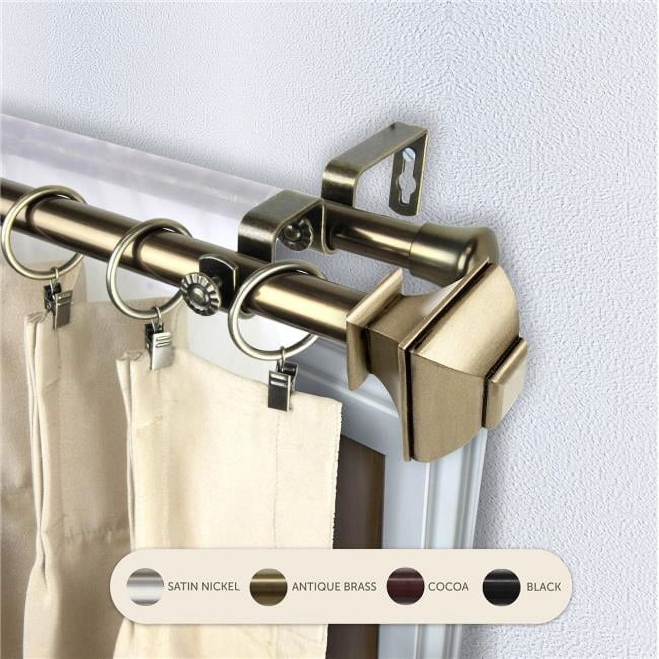 Central Design 4782-664 0.8125 in. Vicky Double Curtain Rod with 66 to ...