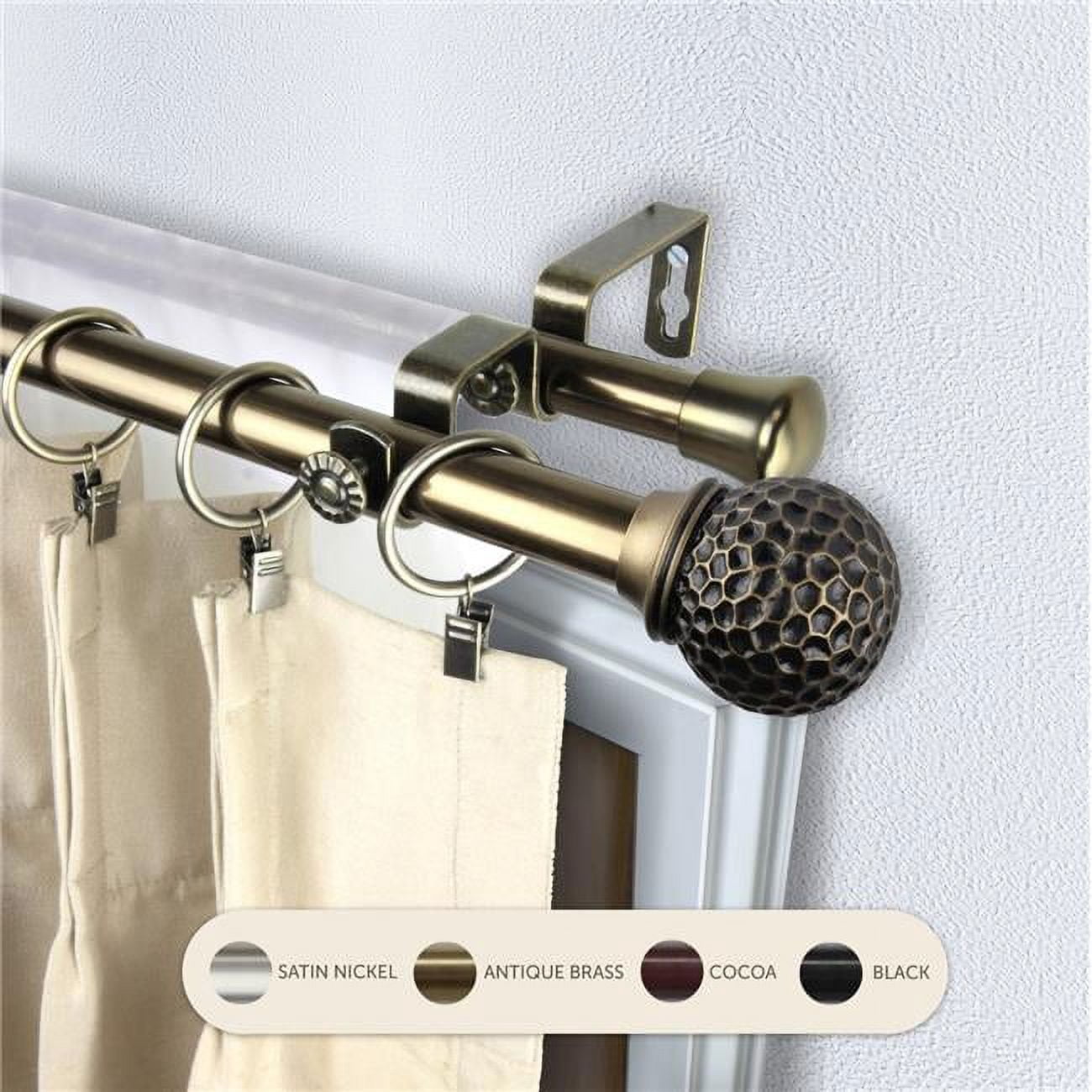 Central Design 4785-484 0.8125 in. Nicholson Double Curtain Rod with 48 ...