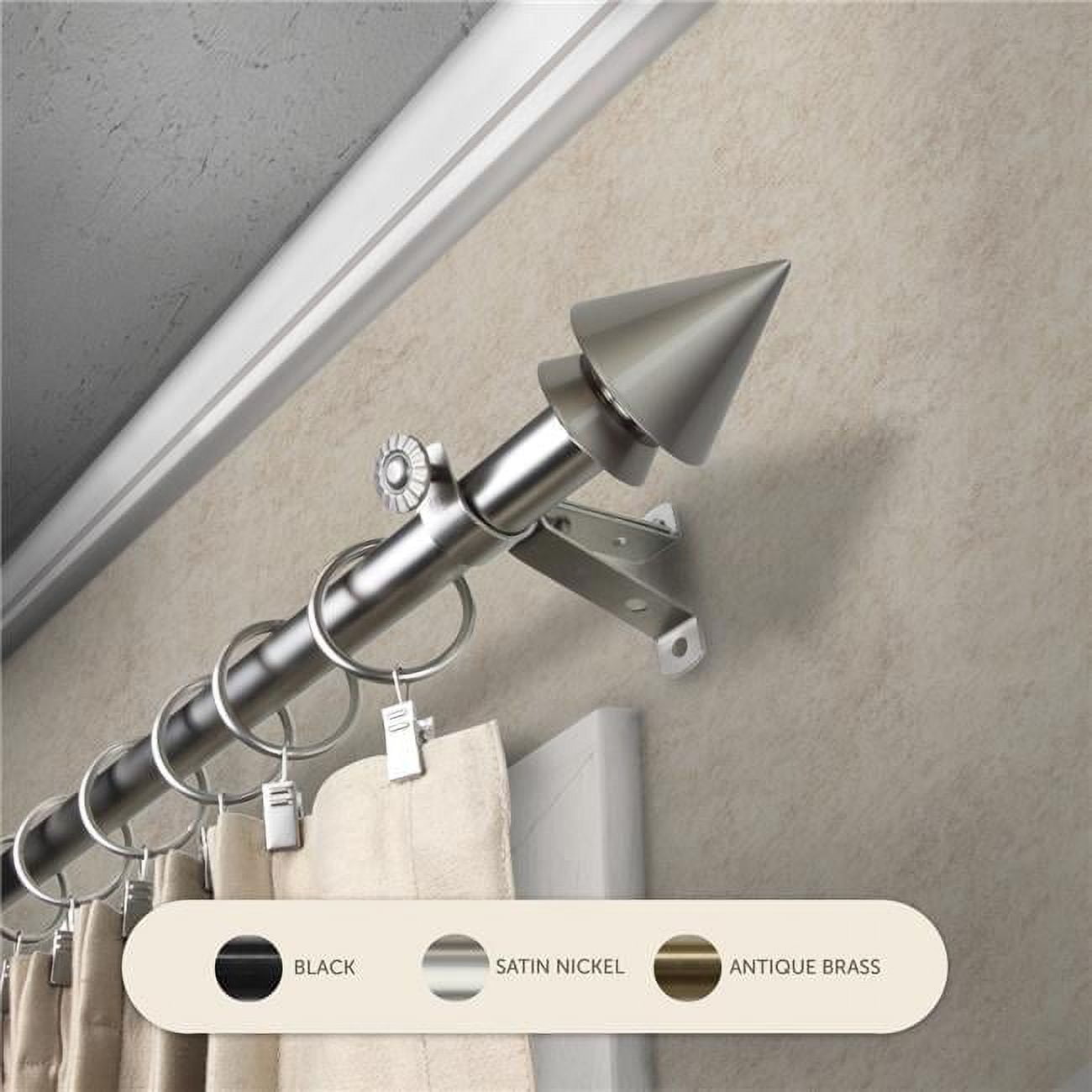 Central Design 4865-285 0.8125 in. Jacob Curtain Rod with 28 to 48 in ...