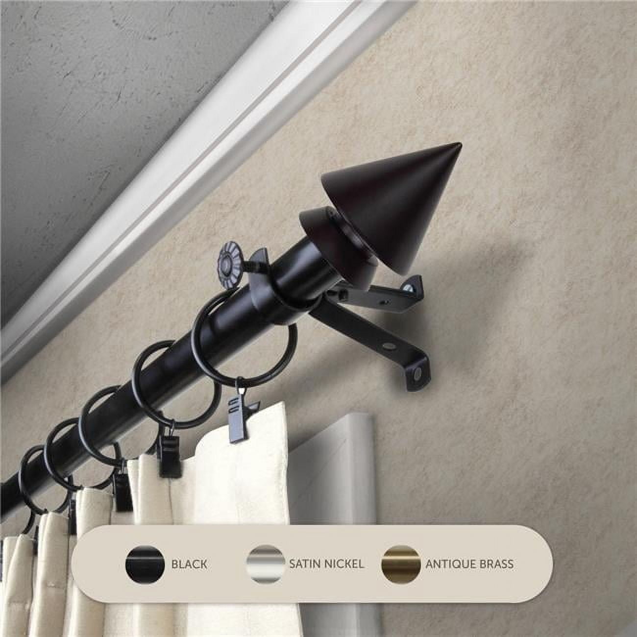 Central Design 4865-662 0.8125 in. Jacob Curtain Rod with 66 to 120 in ...
