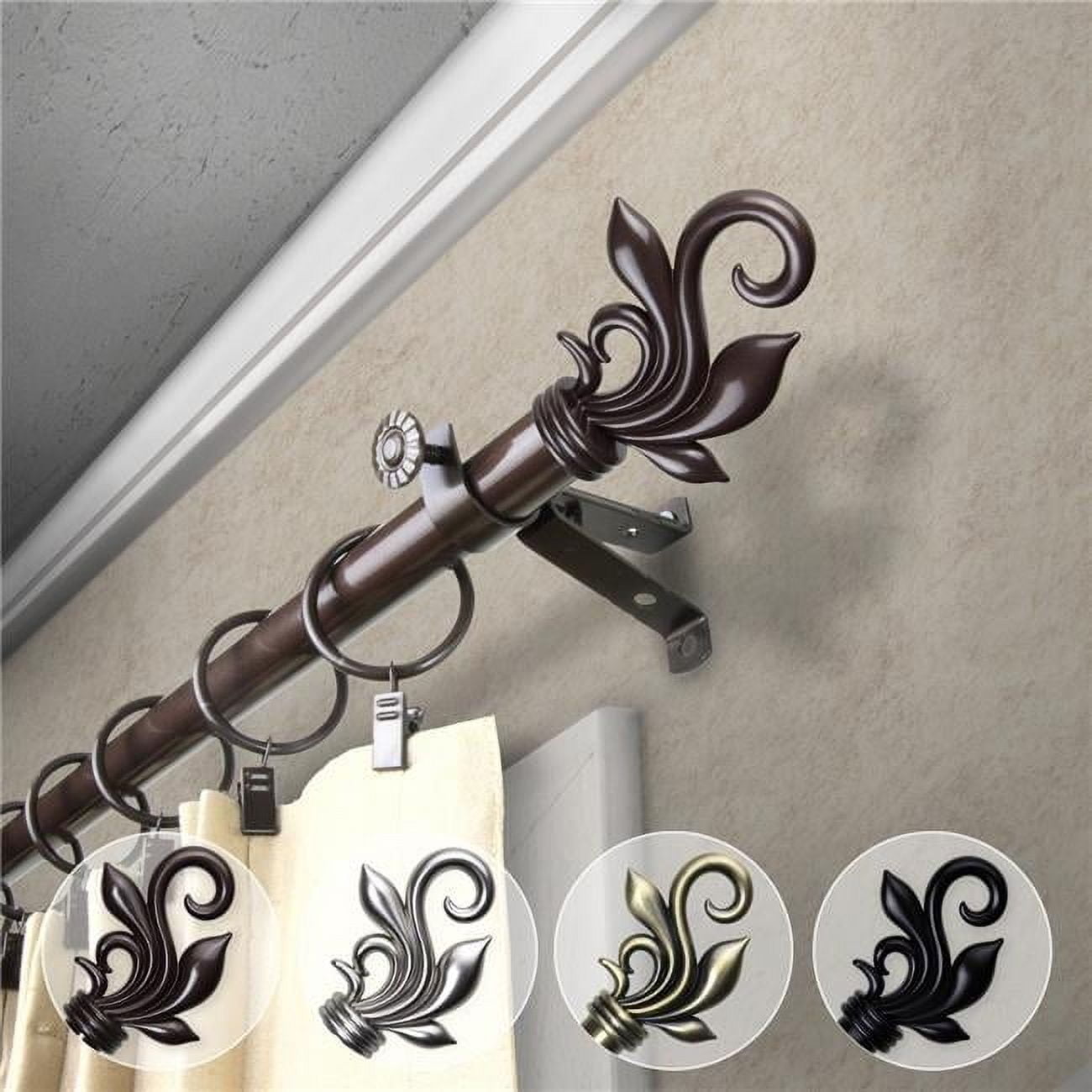 Central Design 4874-187 0.812 in. Dia. Giles Curtain Rod, Cocoa - 18-28 ...