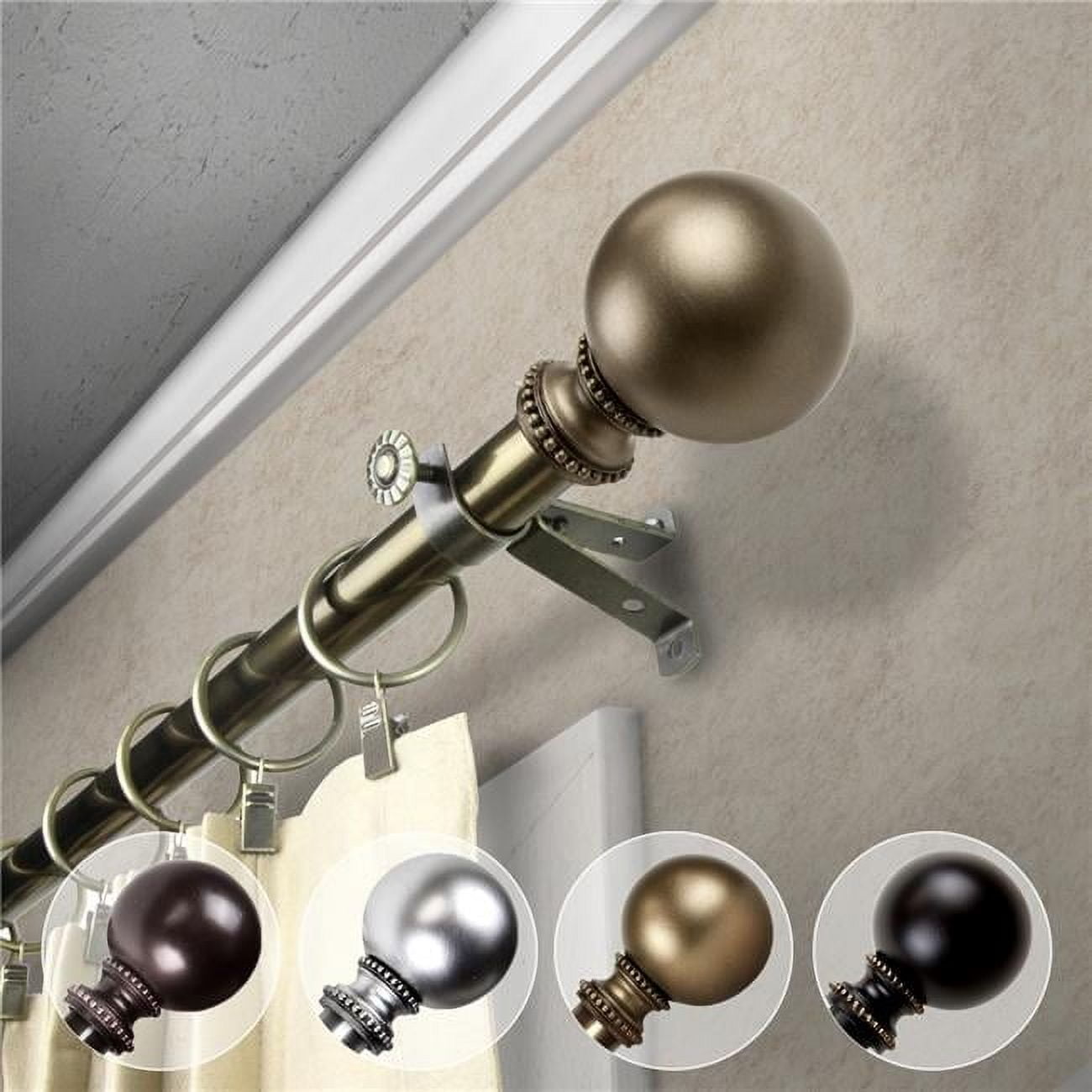 Central Design 4883-184 0.812 in. Dia. Julian Curtain Rod, Antique ...