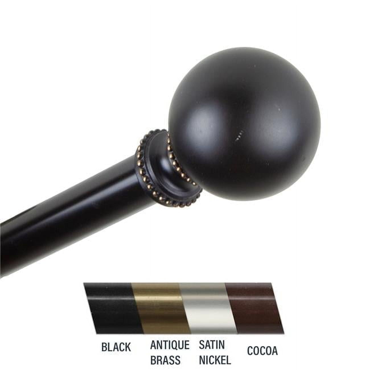 Central Design 4883-282 Julian 0.81 in. Curtain Rod, 28-48 in. - Black ...